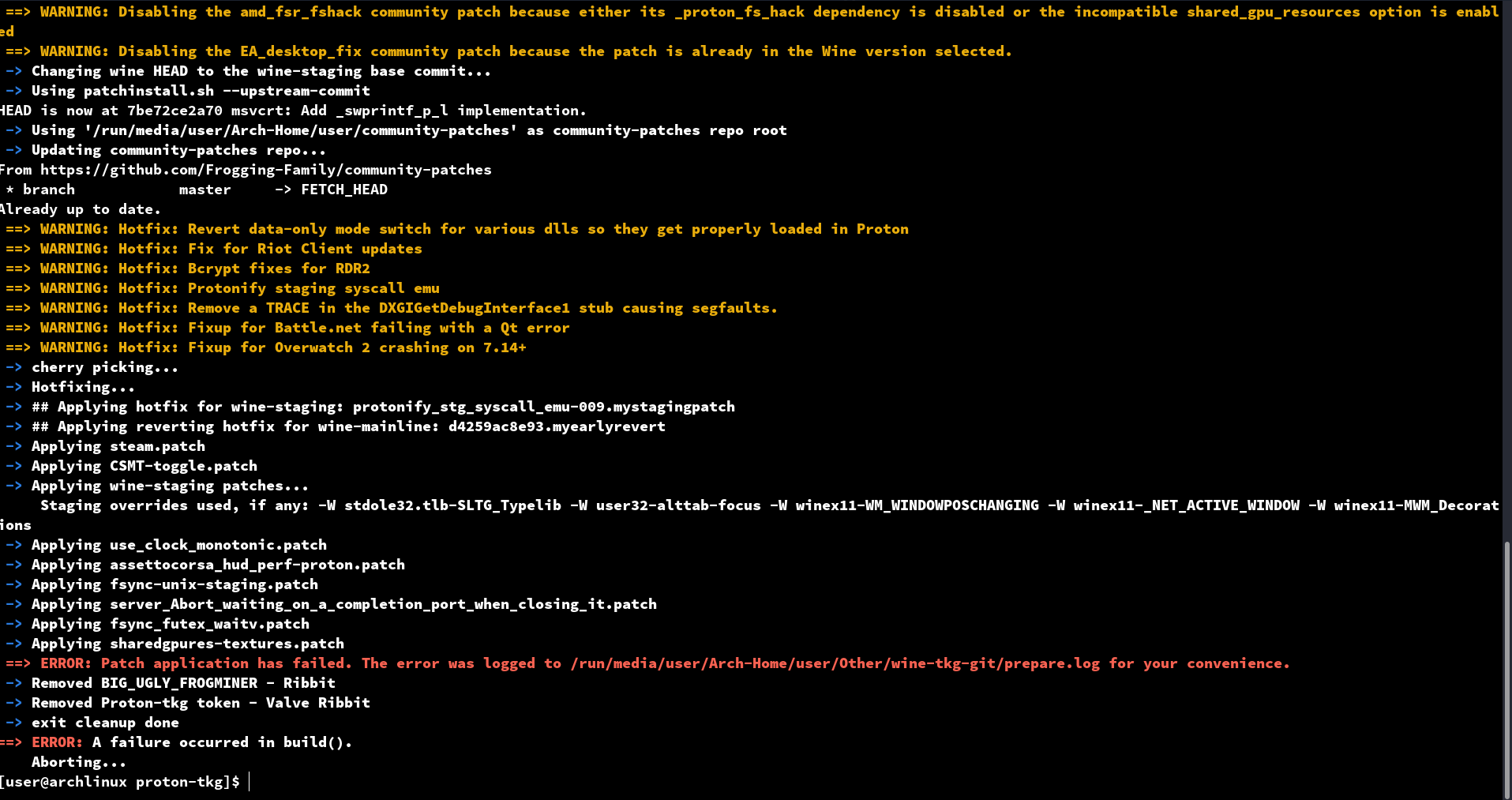 [Proton-tkg 198006c] ERROR: Patch application has failed. · Issue #881 · Frogging-Family/wine ...