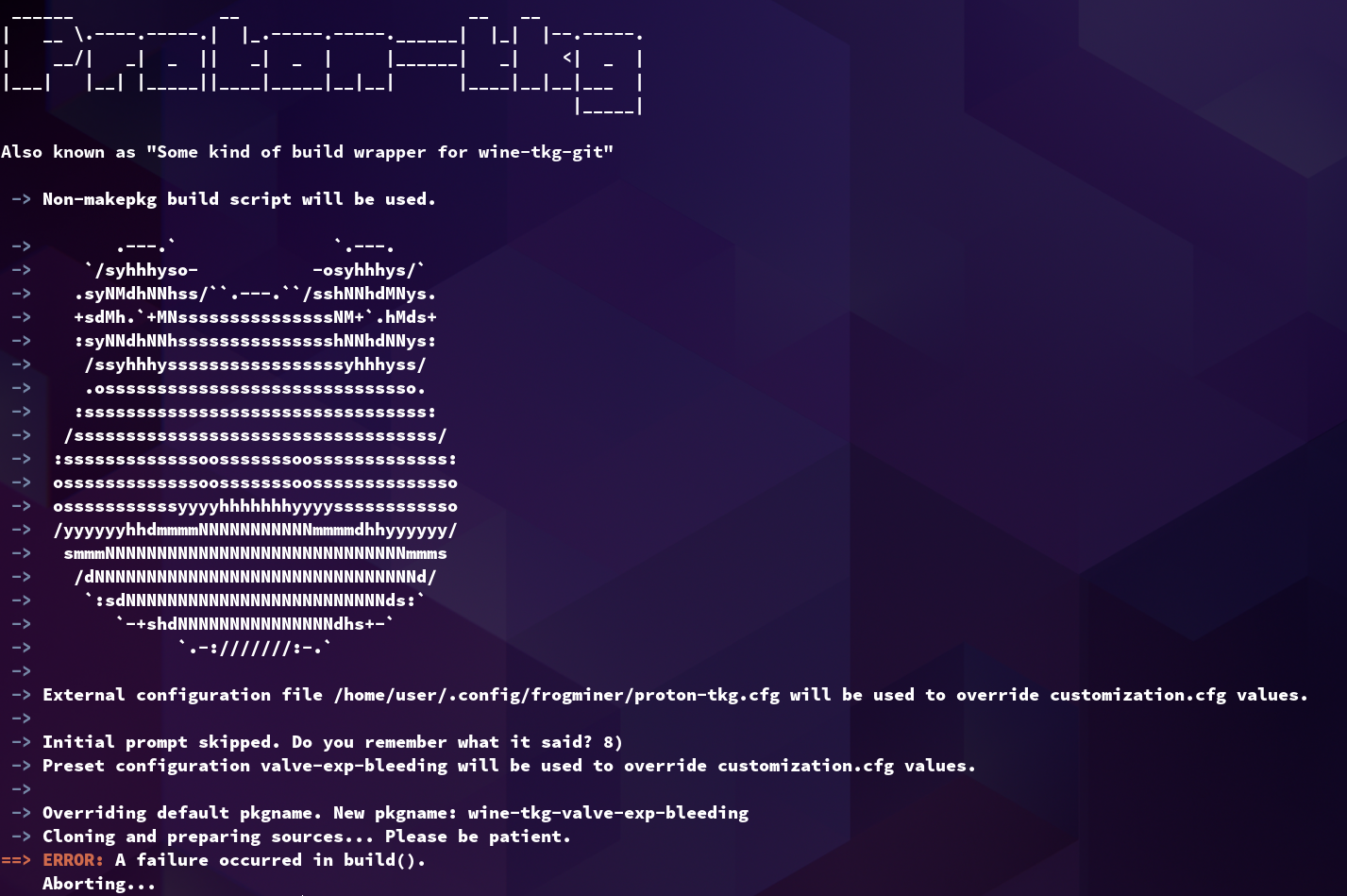 e990000 Proton-tkg fails to build · Issue #932 · Frogging-Family/wine-tkg-git · GitHub