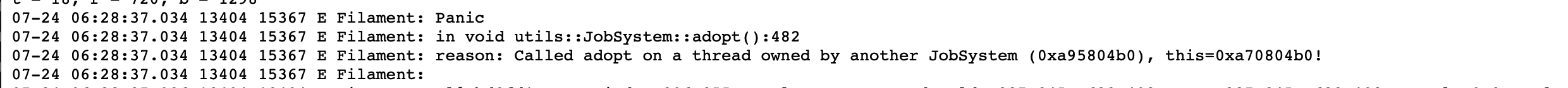 Android crash when creating engine (randomly occurred) · Issue #2867 · google/filament · GitHub
