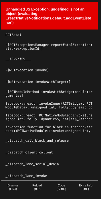 'RNNotifications.h' file not found after updating this package to ...