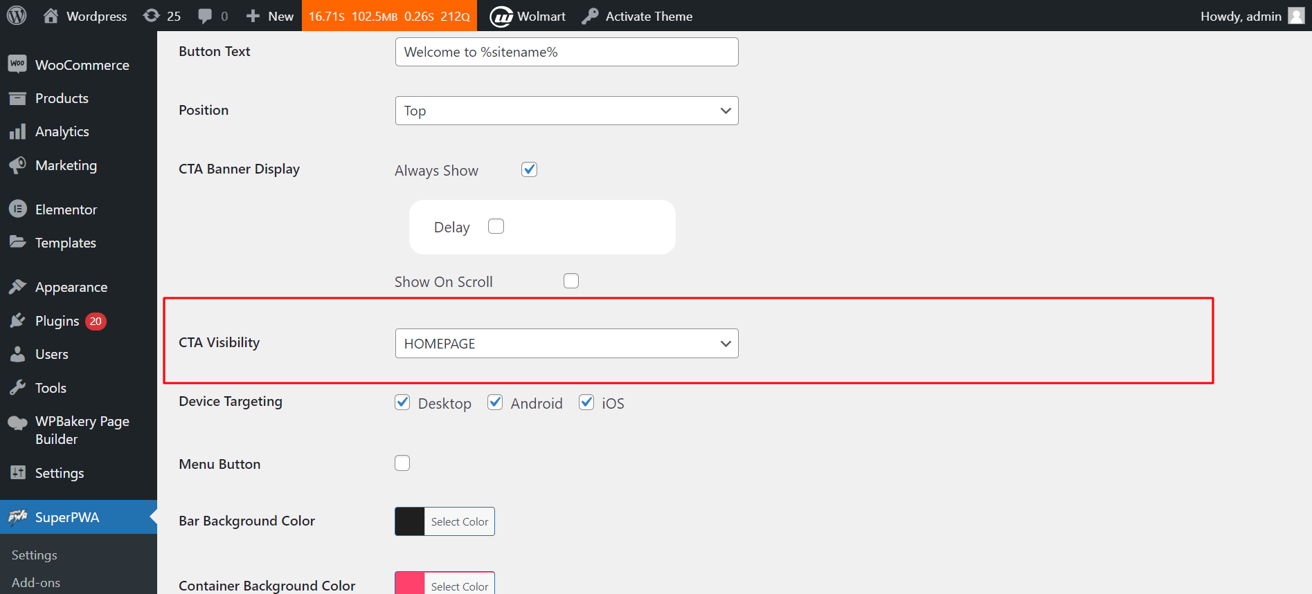 Need to create an option where the user can show the add-to-screen banner for particular pages ...