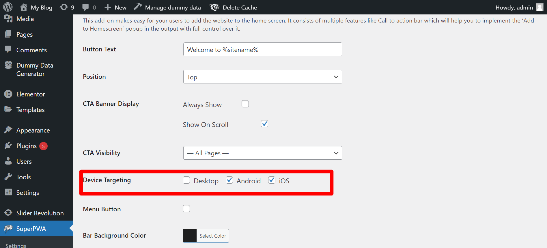 the customer wants to display cta only on mobile · Issue #325 · SuperPWA/Super-Progressive-Web ...