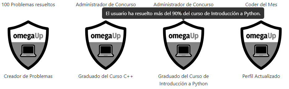 Badge Proposal Badge Para Graduado De Curso De Intro A Python · Issue 4437 · Omegaupomegaup