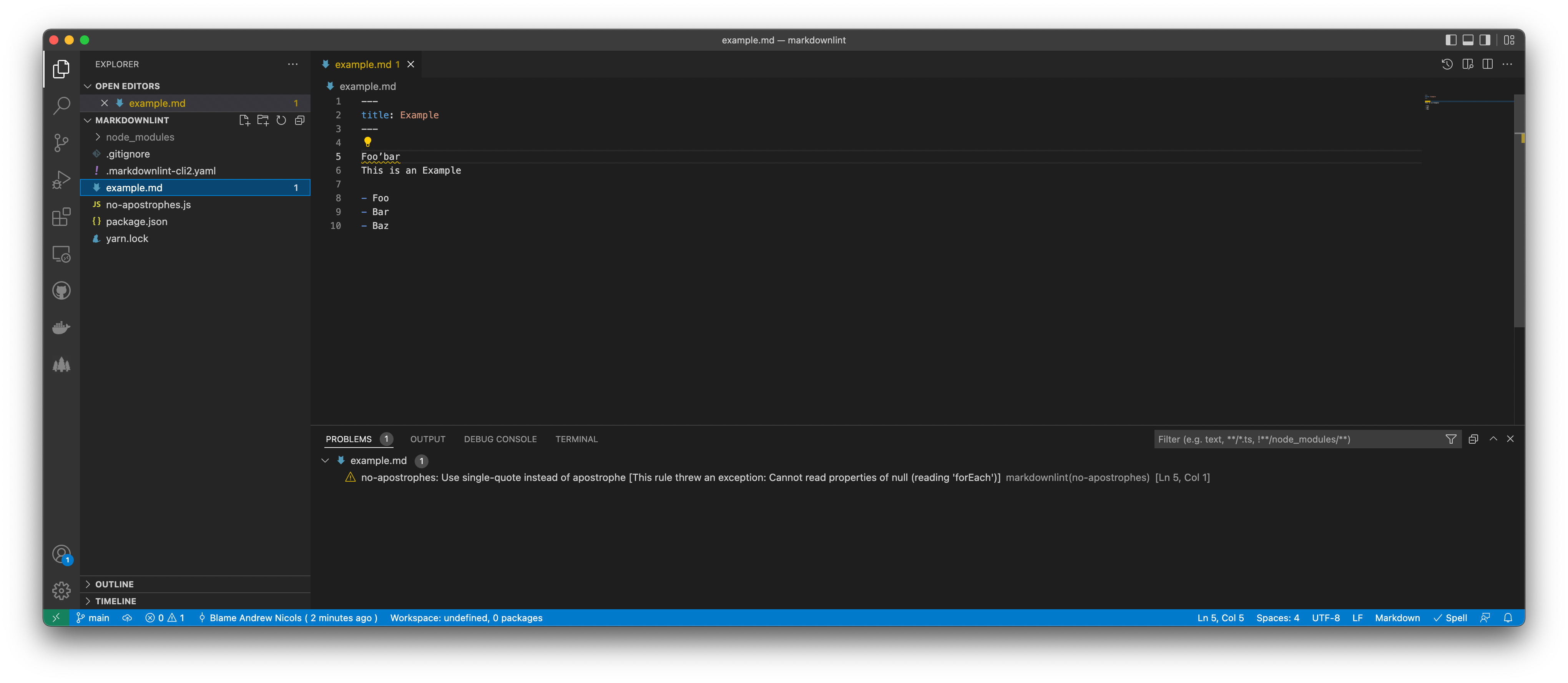 Custom rule giving: This rule threw an exception: Cannot read properties of null (reading ...