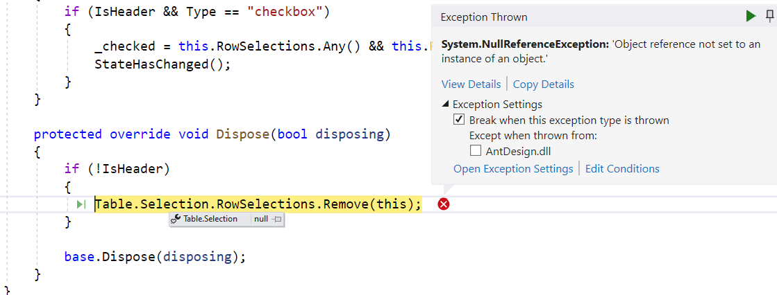 sometimes throw exception when rerender Table · Issue #2432 · ant-design-blazor/ant-design ...