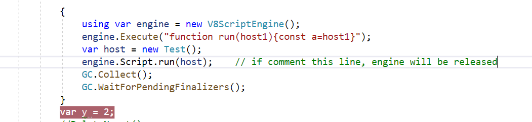 how to release parameters which pass to v8scriptitem · Issue #405 · microsoft/ClearScript · GitHub