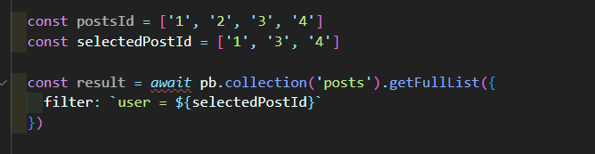 Filter with array of id · pocketbase pocketbase · Discussion #2332 · GitHub