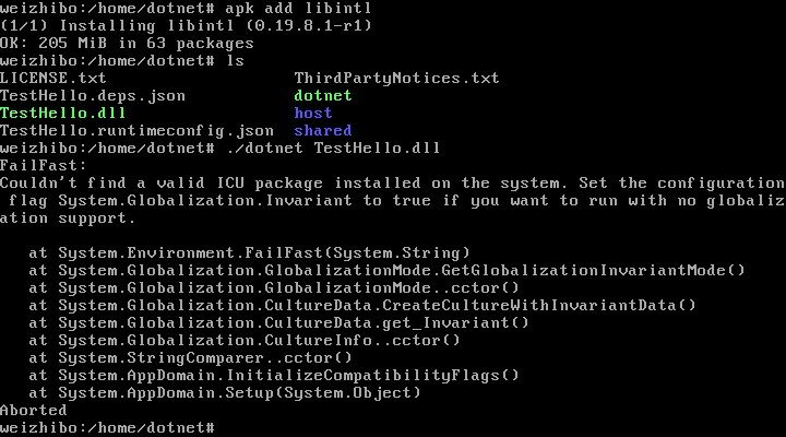 Can't run a simple Hello Word in Alpine Linux (netcoreapp2.1) · Issue #13287 · dotnet/docs · GitHub