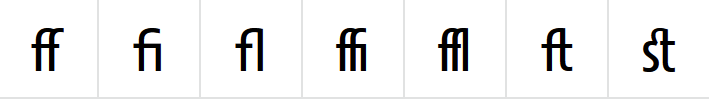Five remaining Latin ligatures in the Alphabetic Presentation Forms ...