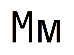 Cyrillic small em variants, selectable separately from Latin capital M ...