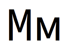 Cyrillic small em variants, selectable separately from Latin capital M ...