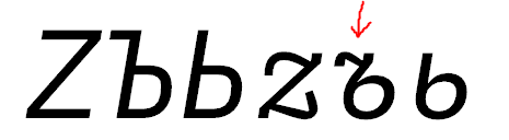 Cyrillic Small Yer (hard sign) (`U+044C`) with wavy bar like IBM Plex ...