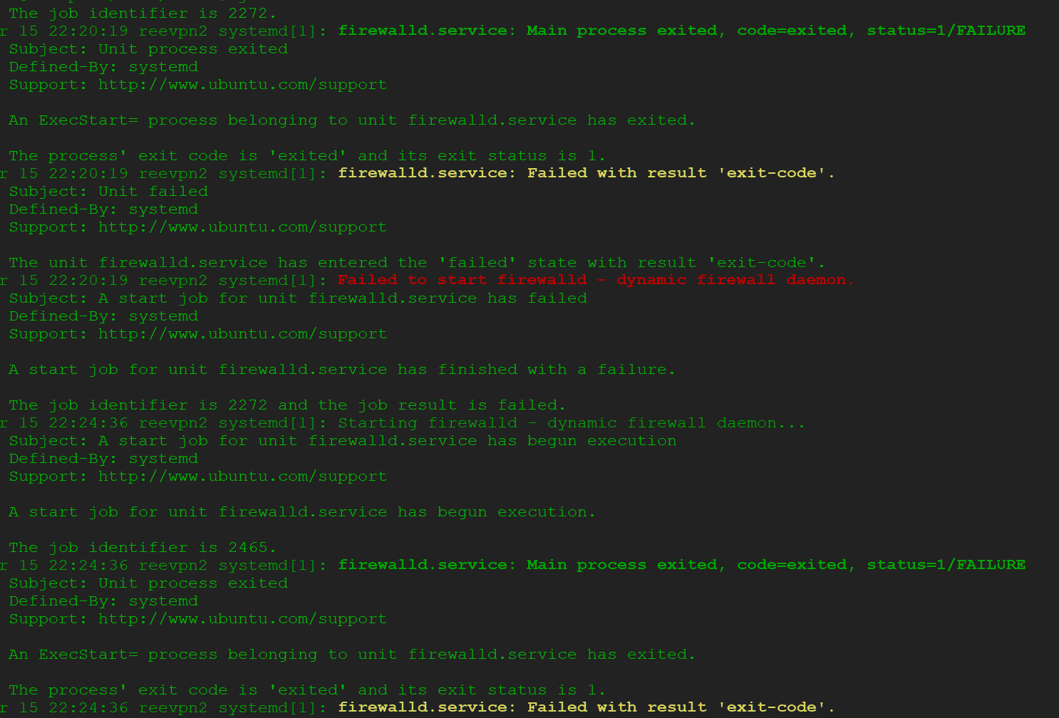 Firewalld service failed · Issue #927 · firewalld/firewalld · GitHub