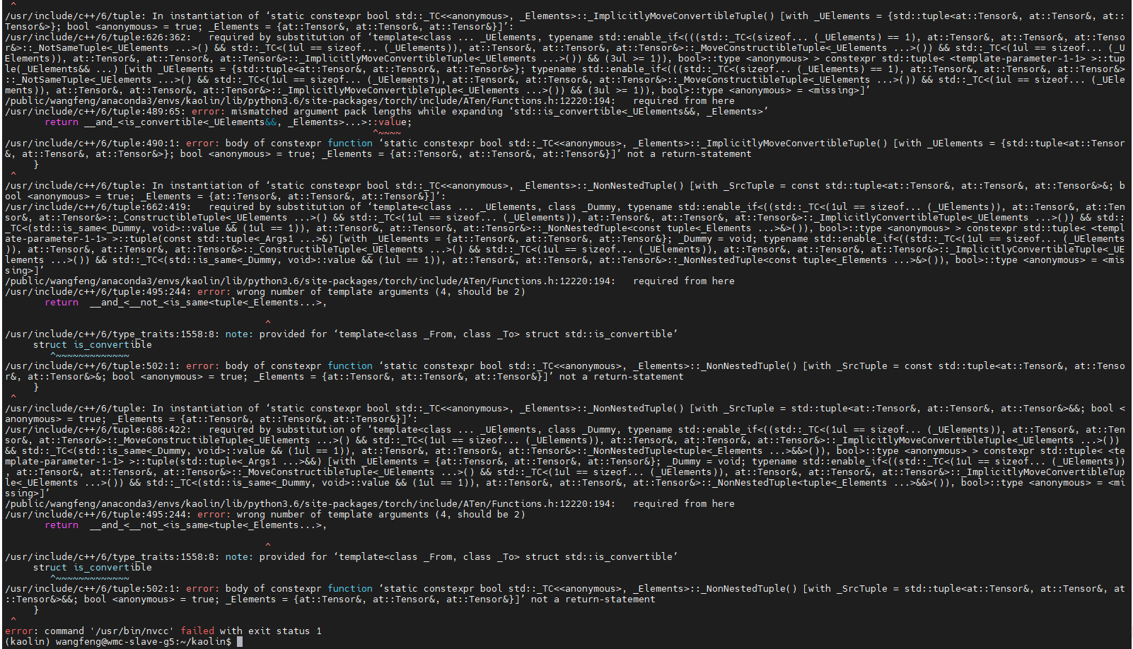 something wrong in '/usr/include/c++/6/tuple' and '/usr/bin/nvcc' · Issue #327 · NVIDIAGameWorks ...