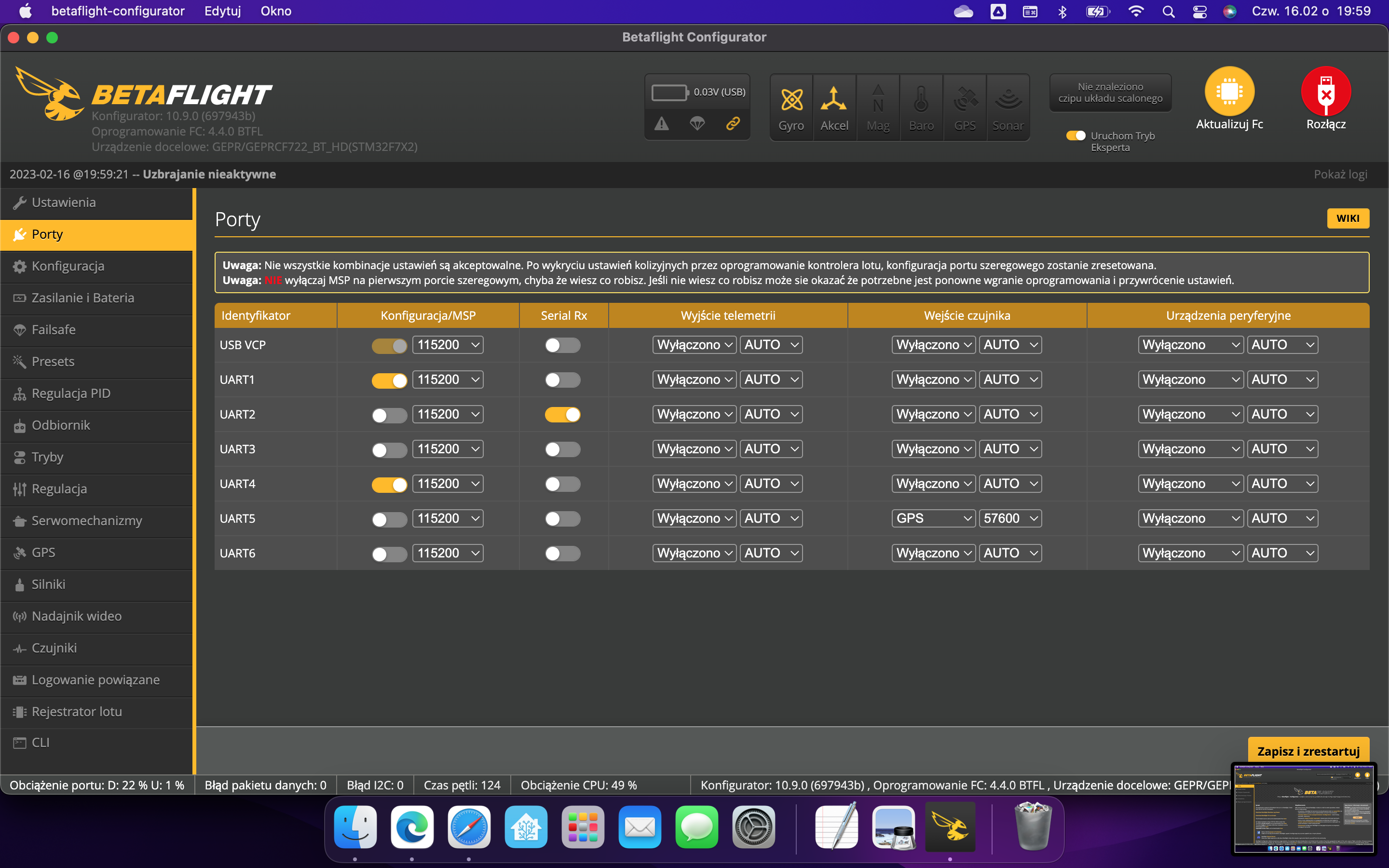 GEPR/GEPRCF722_BT_HD(STM32F7X2) - GPS and Black box - either one or the other works · Issue ...