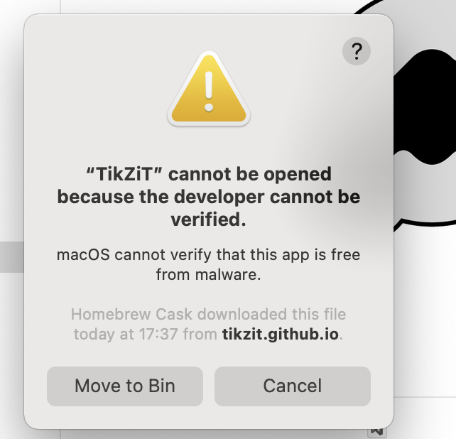 macOS Big Sur - “TikZiT” cannot be opened because the developer cannot be verified. · Issue #113 ...