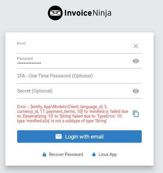 Deserializing '10' to 'String' failed due to: TypeError: 10: type 'minified:a2q' is not a ...