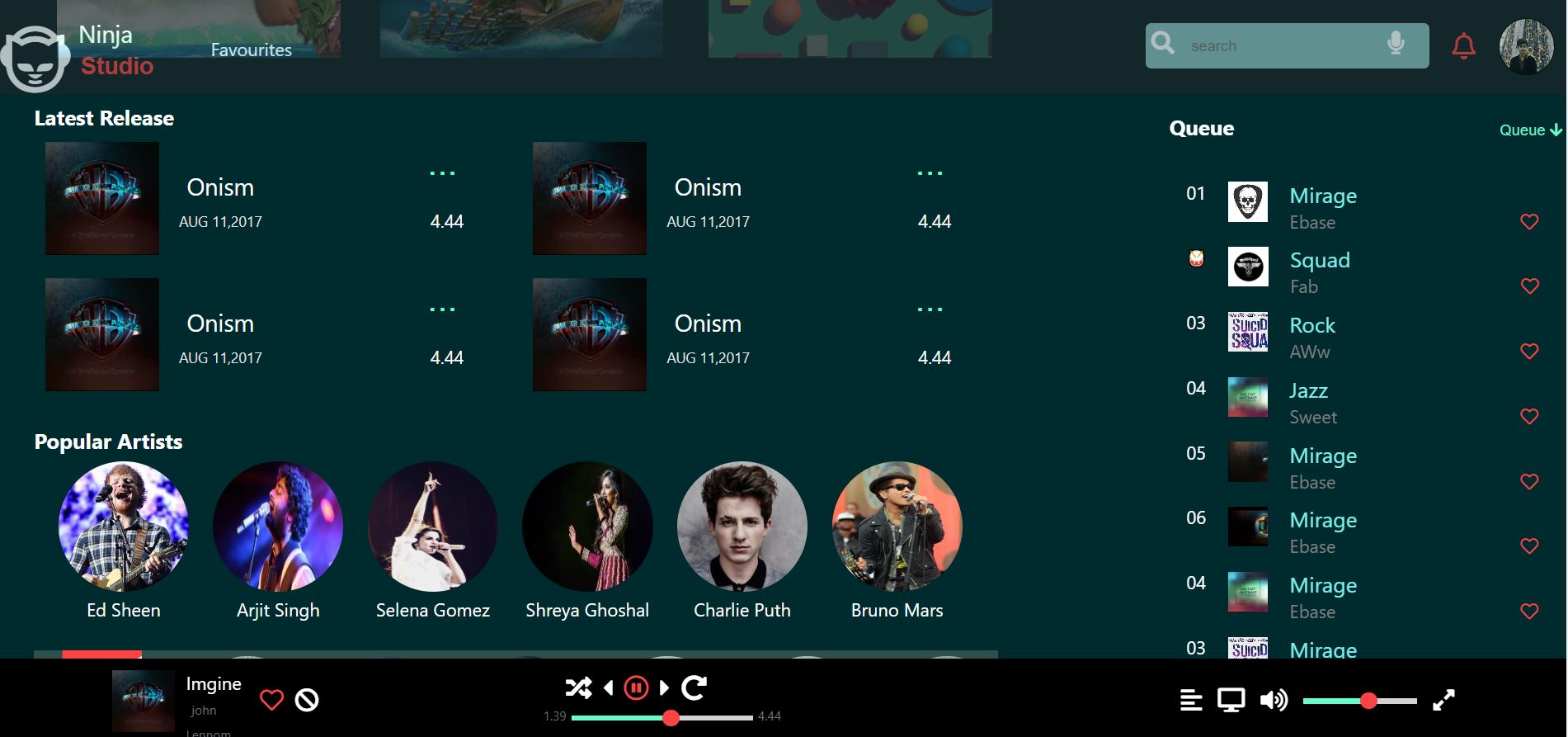 GitHub - dish34/music-player: Music player web design