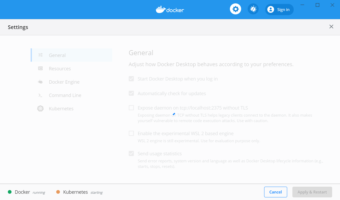 Kubernetes Hangs On Starting Phase In Ui · Issue 6317 · Dockerfor Win · Github
