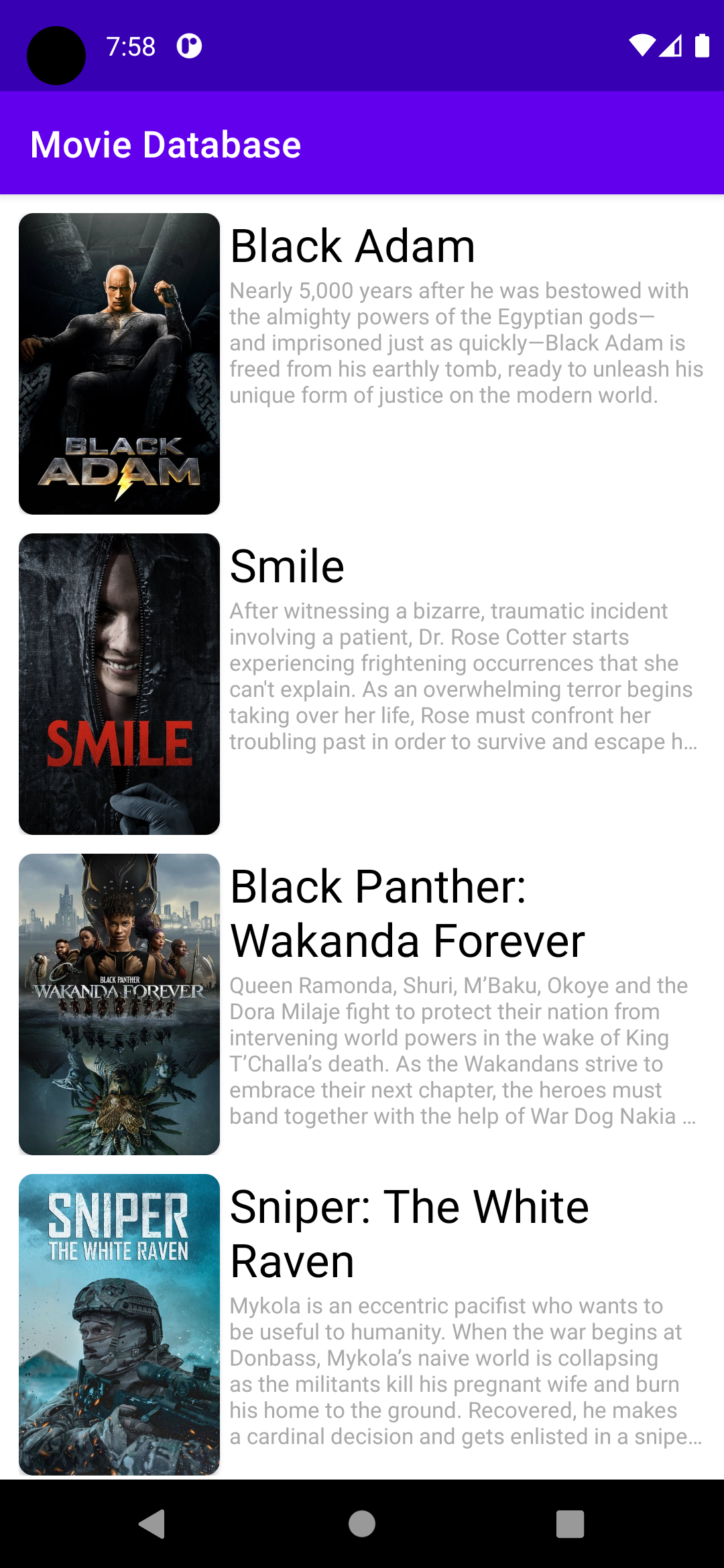 GitHub - sunnyyang27/movie-database: Display popular movies and movie ...