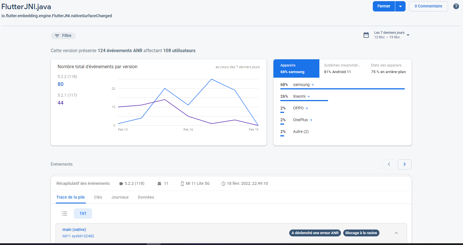 [Android]: `io.flutter.embedding.engine.FlutterJNI.nativeSurfaceChanged` log leading to ANR ...