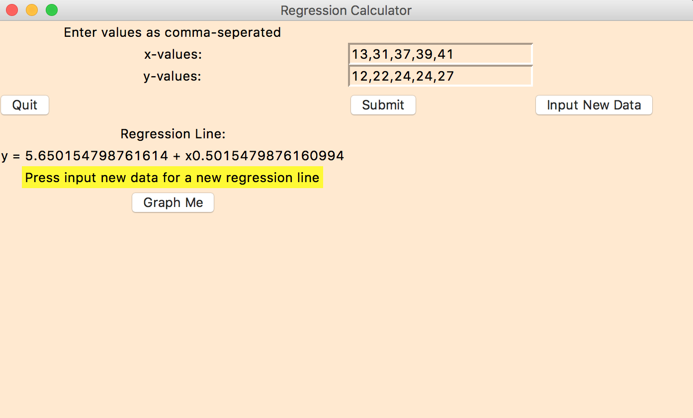 GitHub - ryanbrandt/regressioncalculator: Basic linear regression GUI