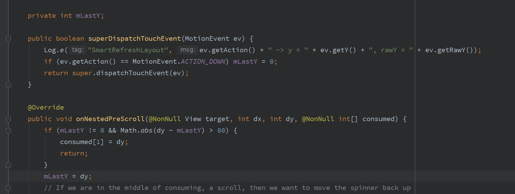 嵌套滑动 > 瞬间跳动问题 · Issue #1178 · scwang90/SmartRefreshLayout · GitHub