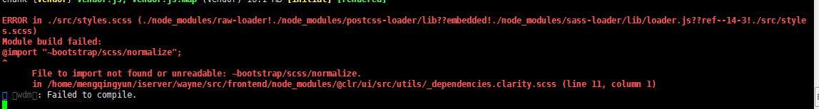File to import not found or unreadable: ~bootstrap/scss/normalize. · Issue #2486 · vmware ...