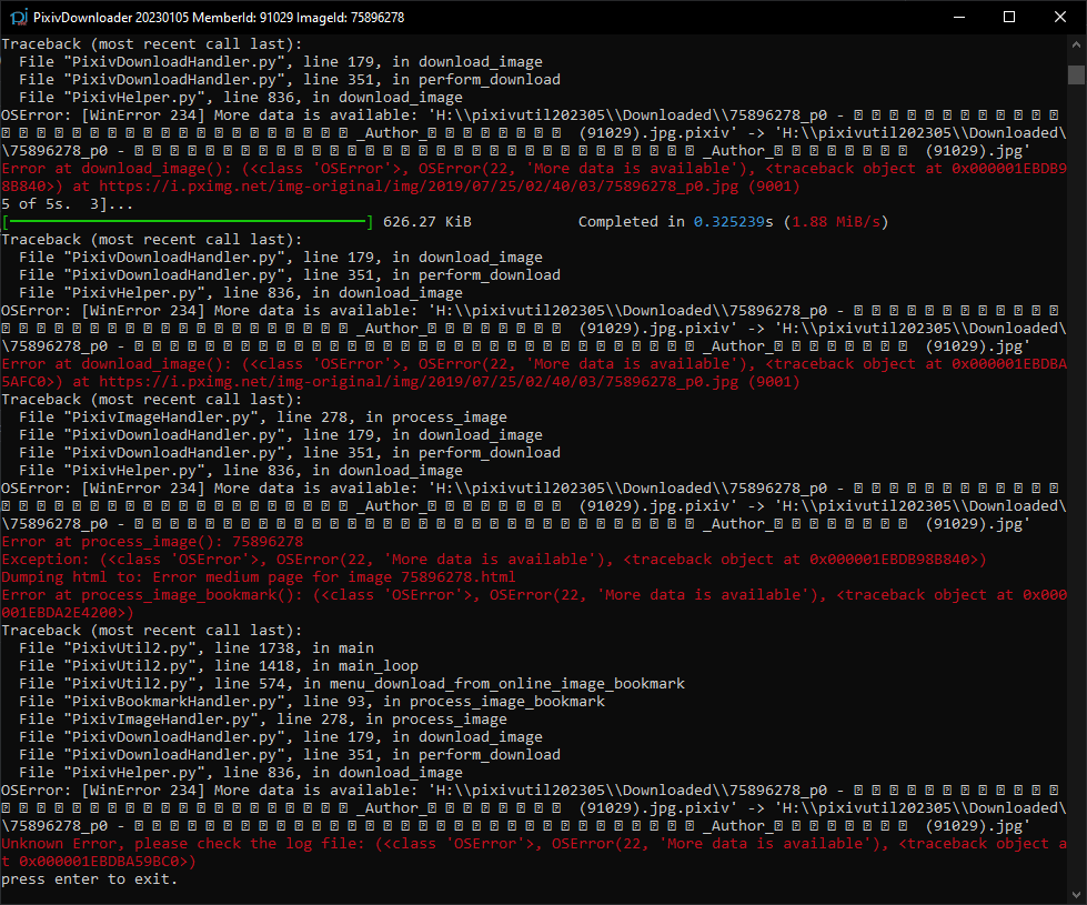 Got OSError(22, 'More data is available') then download corrupted image · Issue #1288 · Nandaka ...