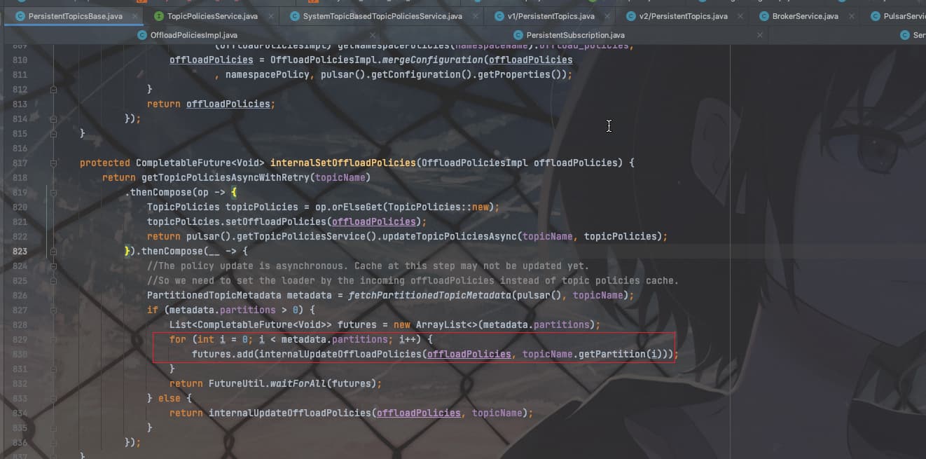 [Bug] [Broker]Topic level Offload policies set failed when use method pusarAdmin.topicPolicies ...