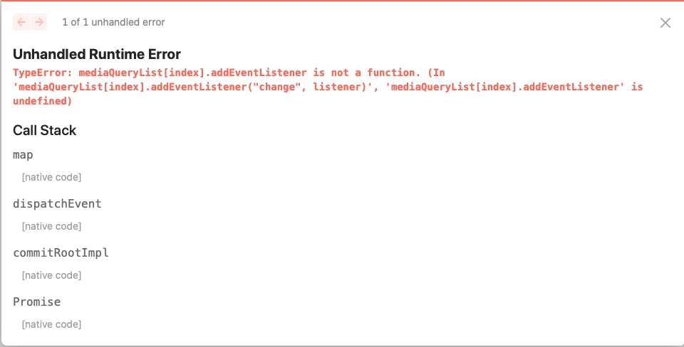 useMediaQuery not supported on iOS 13