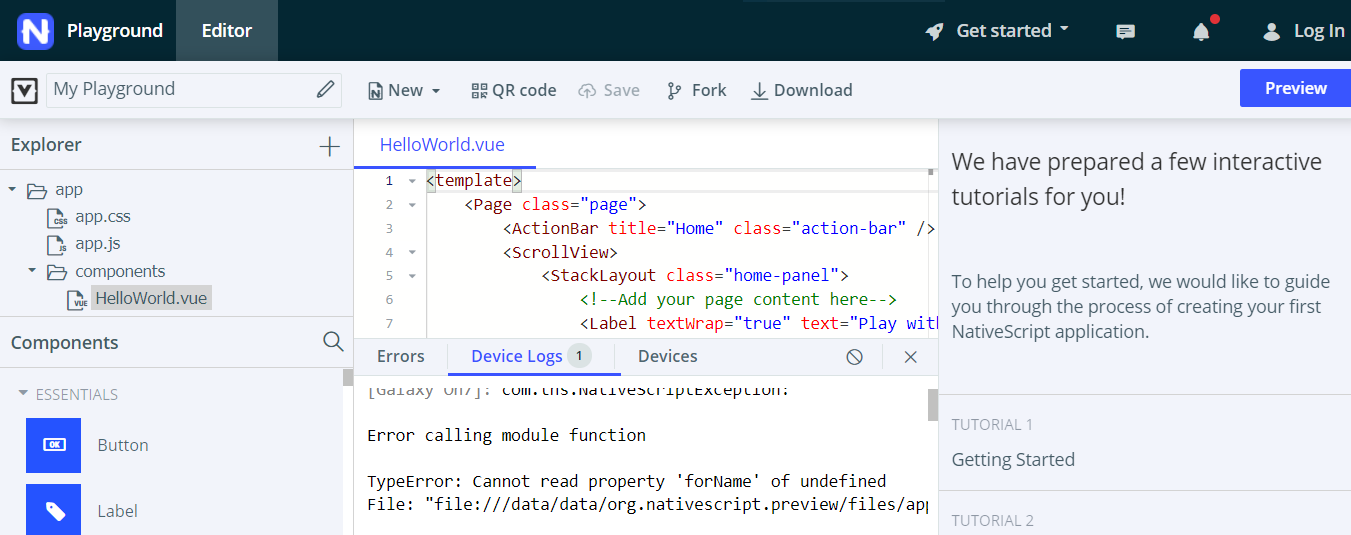 Tns Preview Is Throwing An Error On Android · Issue 7167 · Nativescript Nativescript · Github