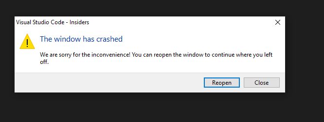 Crash window with code-insiders . in WSL2 · Issue #102900 · microsoft/vscode · GitHub