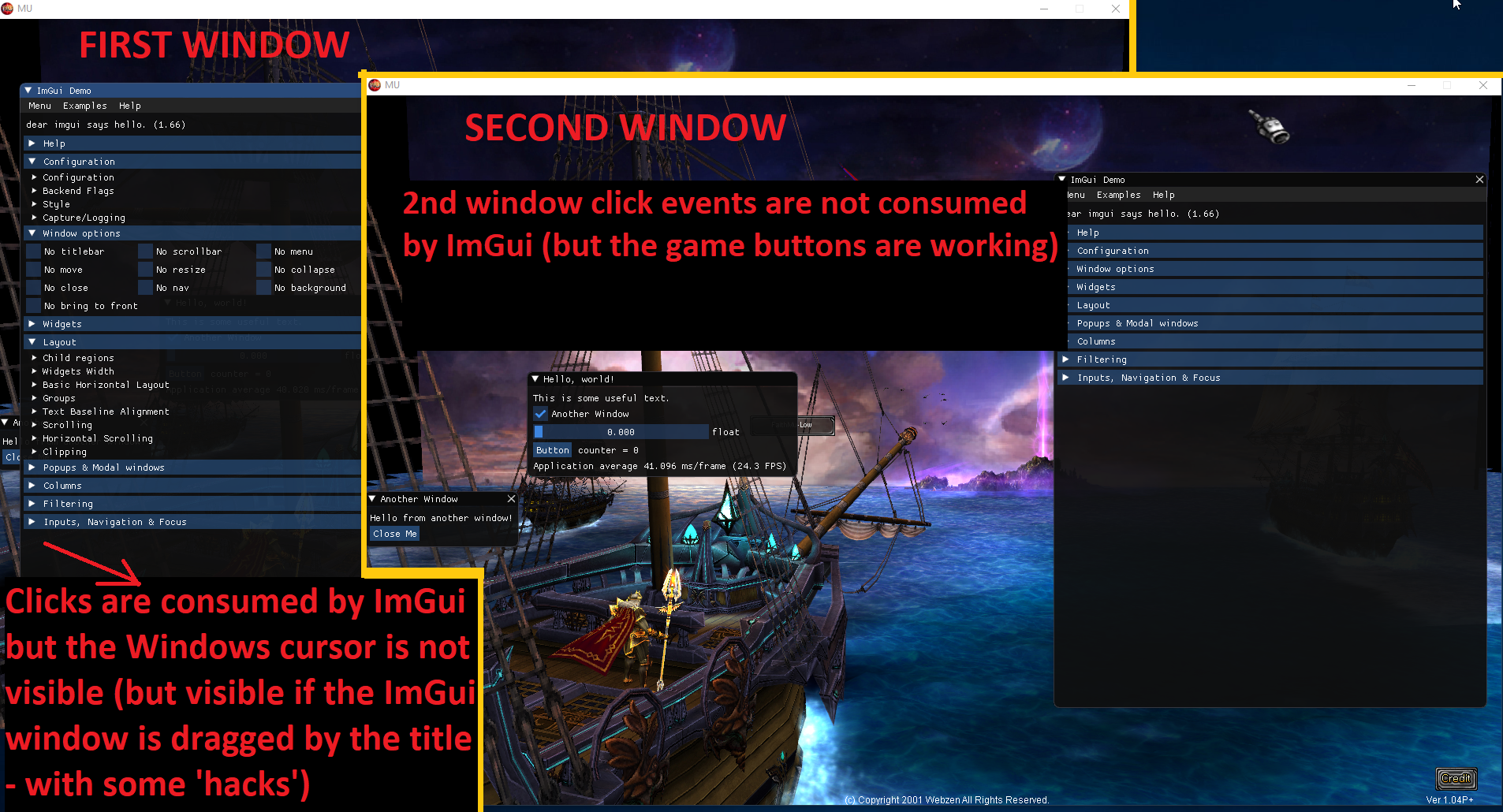 First time user: Clicks go through the ImGui windows · Issue #2615 ...