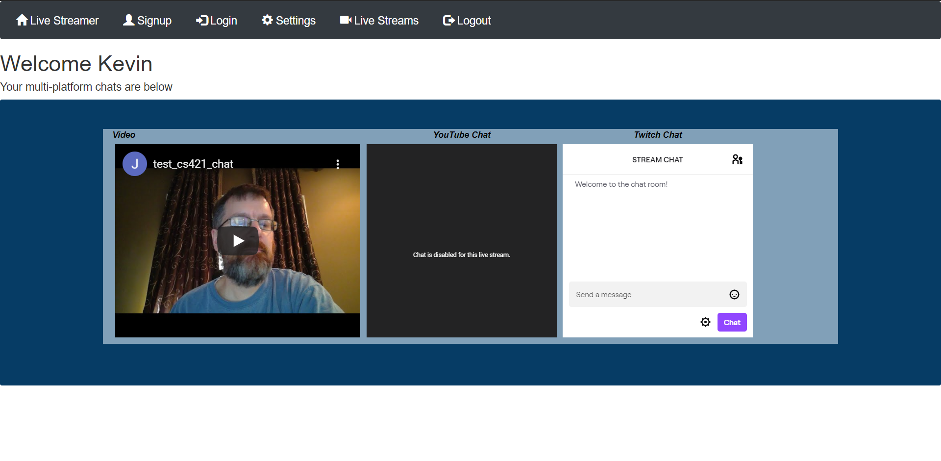 GitHub - kmooney225/LiveStreamApp: Using different social media APIs to ...