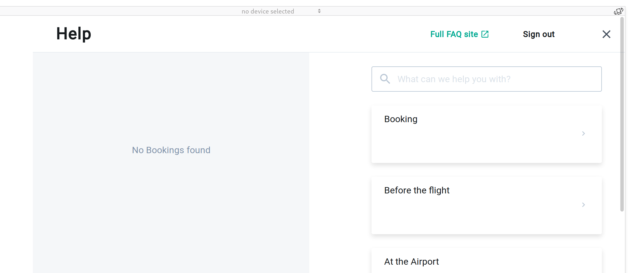 When there is a network issue, 'No Bookings Found' is displayed ...