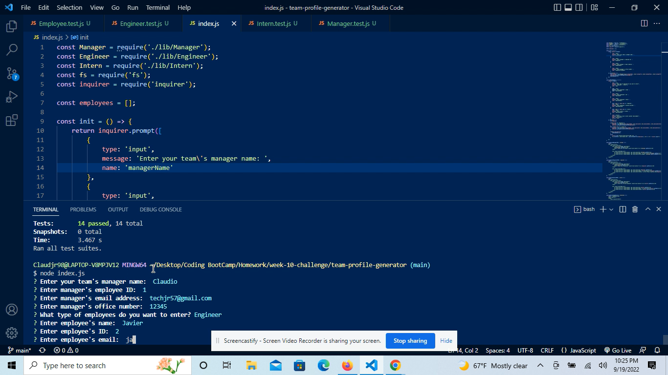 GitHub - Claud9855/team-profile-generator