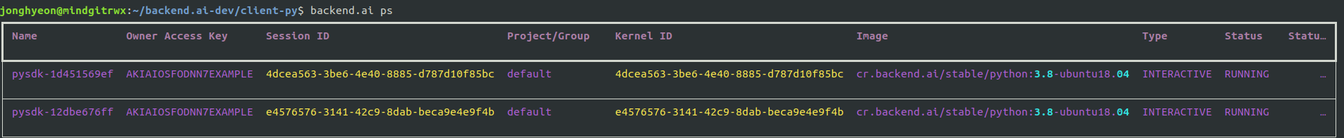 View print_pagination_list beautifully · Issue #301 · lablup/backend.ai · GitHub