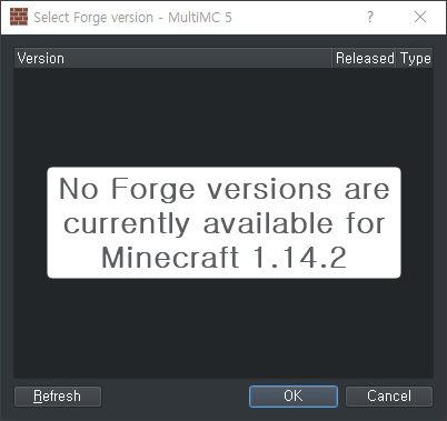 MMC says 'No Forge versions are currently available for Minecraft 1.14.2' but there is. · Issue ...