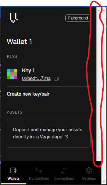 Browser Wallet With Chrome Shows Two Scrollbars Even When A Page Does Not Need To Scroll On