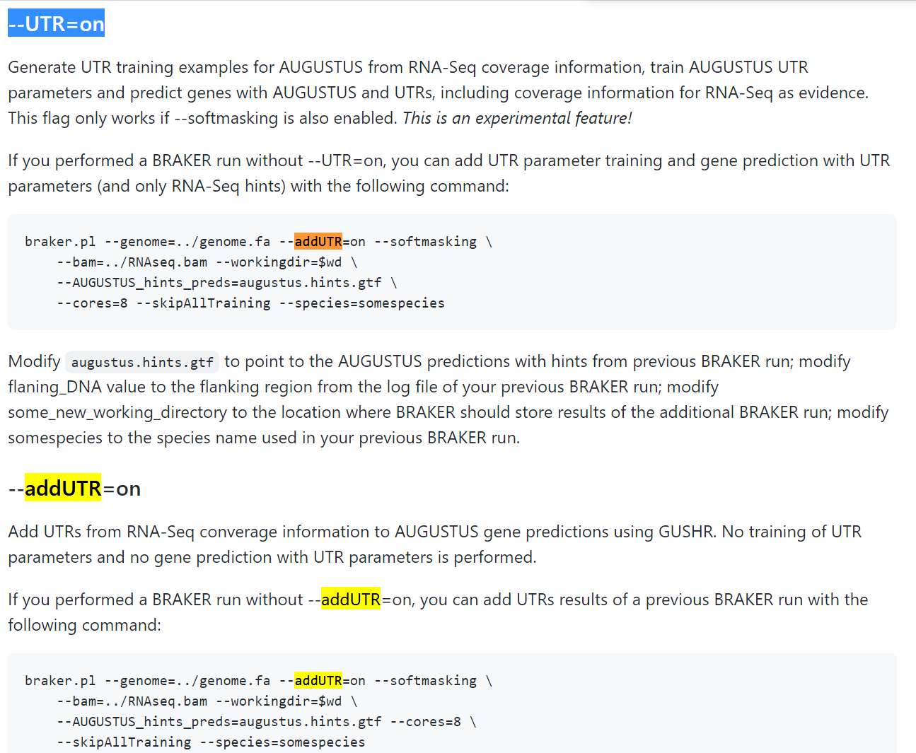 confusion about --UTR and --addUTR · Issue #419 · Gaius-Augustus/BRAKER · GitHub