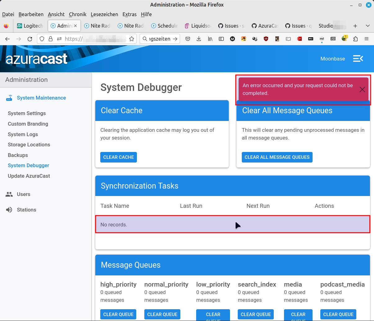 Admin → System Debugger: Sync Tasks not shown anymore (but running) · Issue #6550 · AzuraCast ...