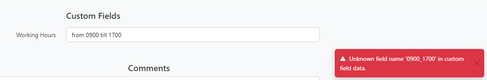 Custom Field Under Contact Gives Error · Issue 11287 · Netbox 