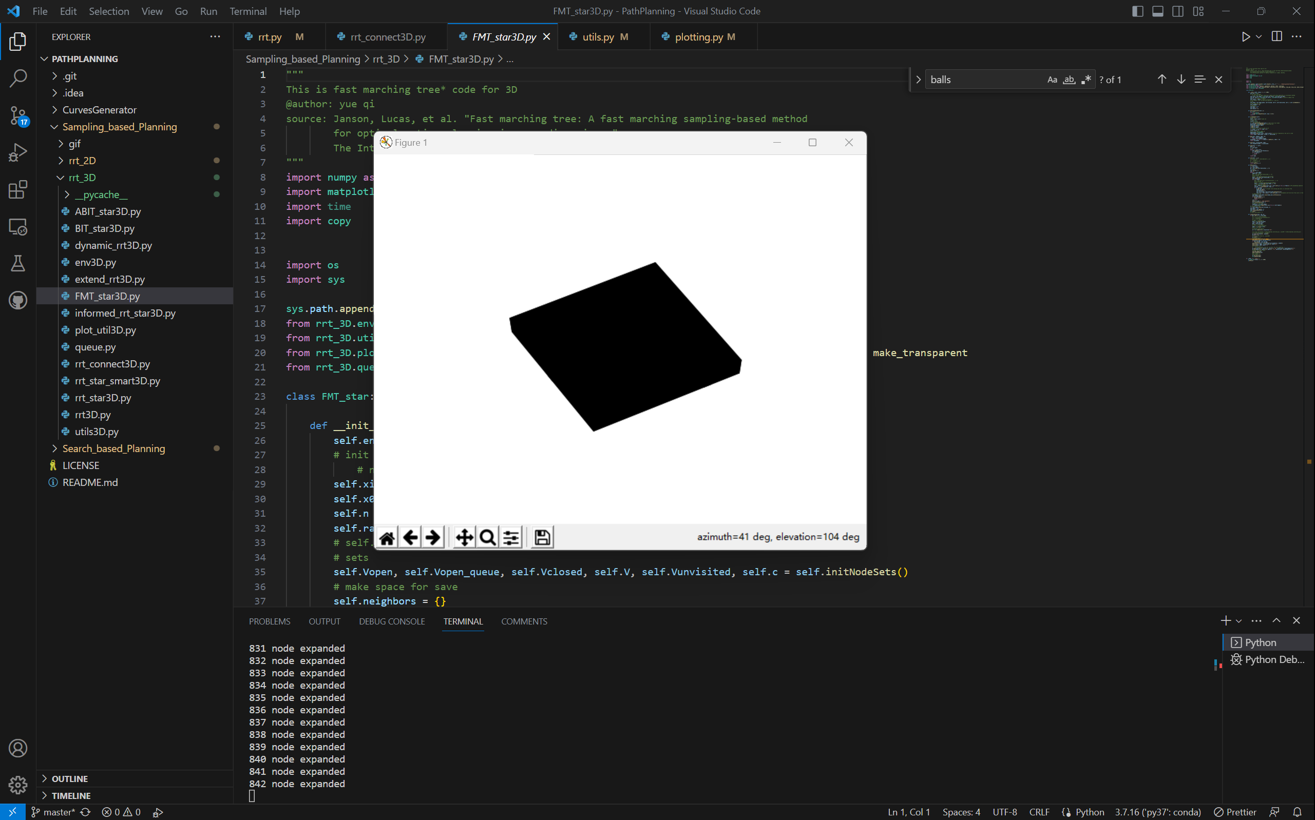 I have a problem when run rrt_connect3D.py · Issue #36 · zhm-real/PathPlanning · GitHub