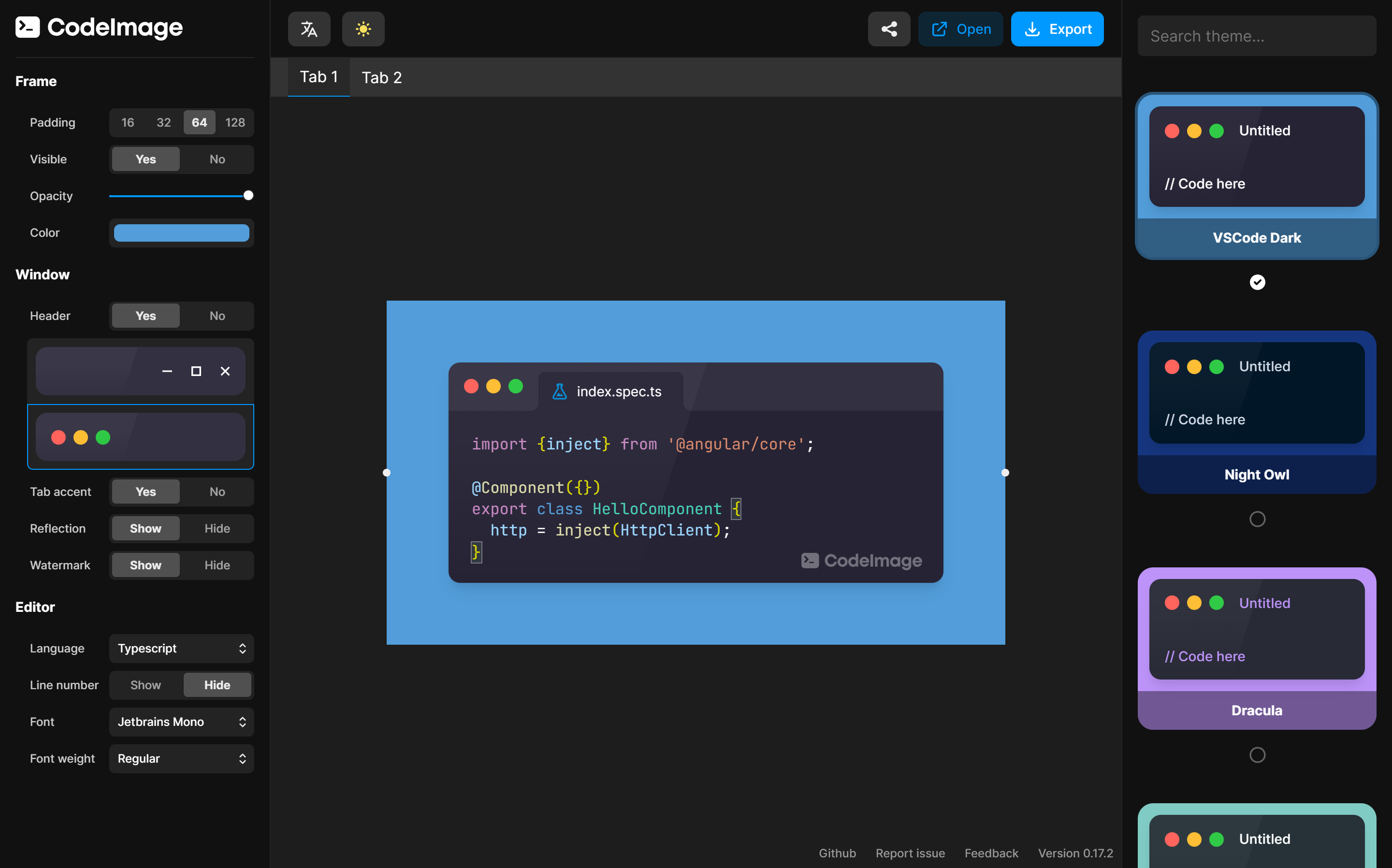 🚀 - Add support for multiple tabs · Issue #257 · riccardoperra/codeimage · GitHub