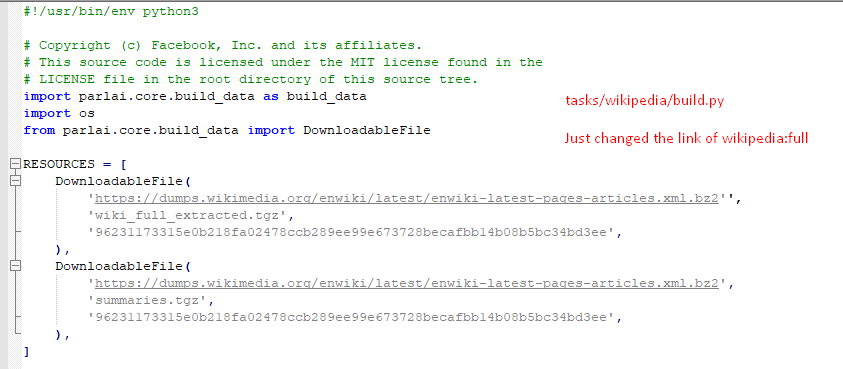 how can i use new wikipedia data link with avoiding parlai module · Issue #3433 ...