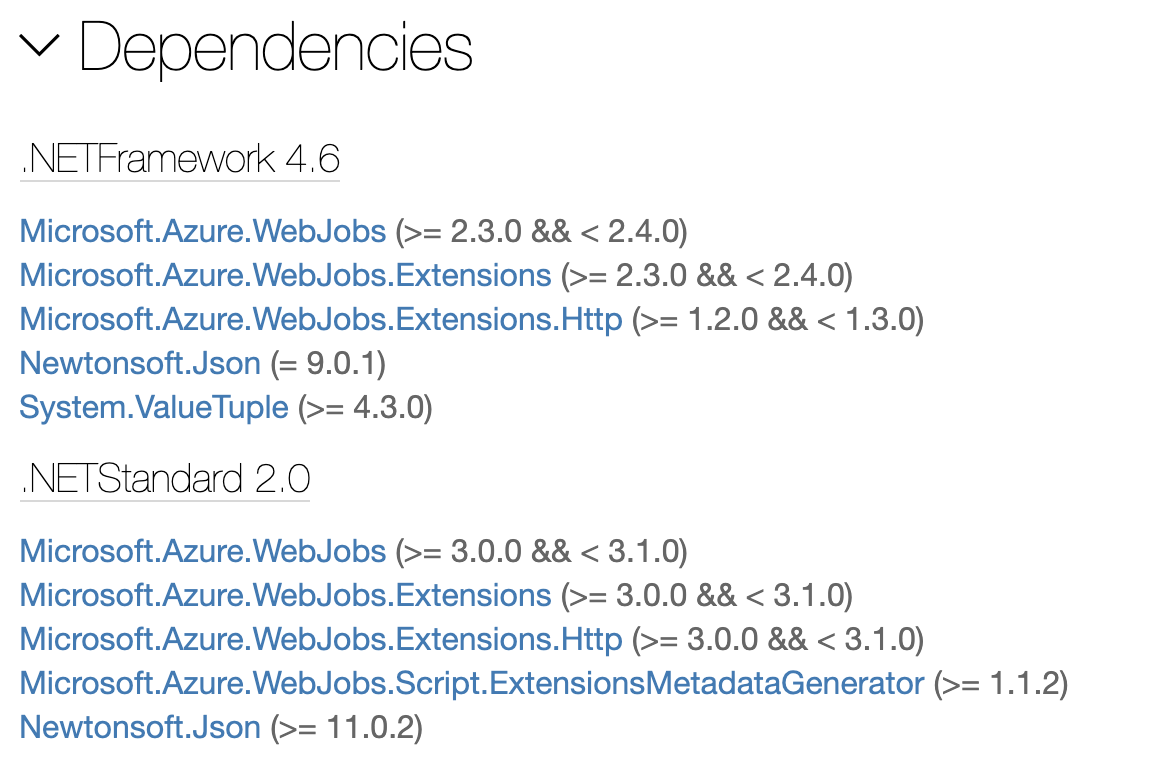 Azure Function Core 3 0 Doesn T Support Standard 2 1 So Could Not Use
