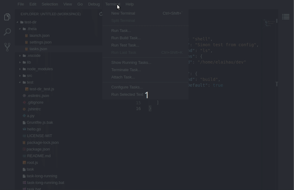 Wrong Warnings Are Displayed On User Entering Detected Task Types · Issue 6478 · Eclipse Theia