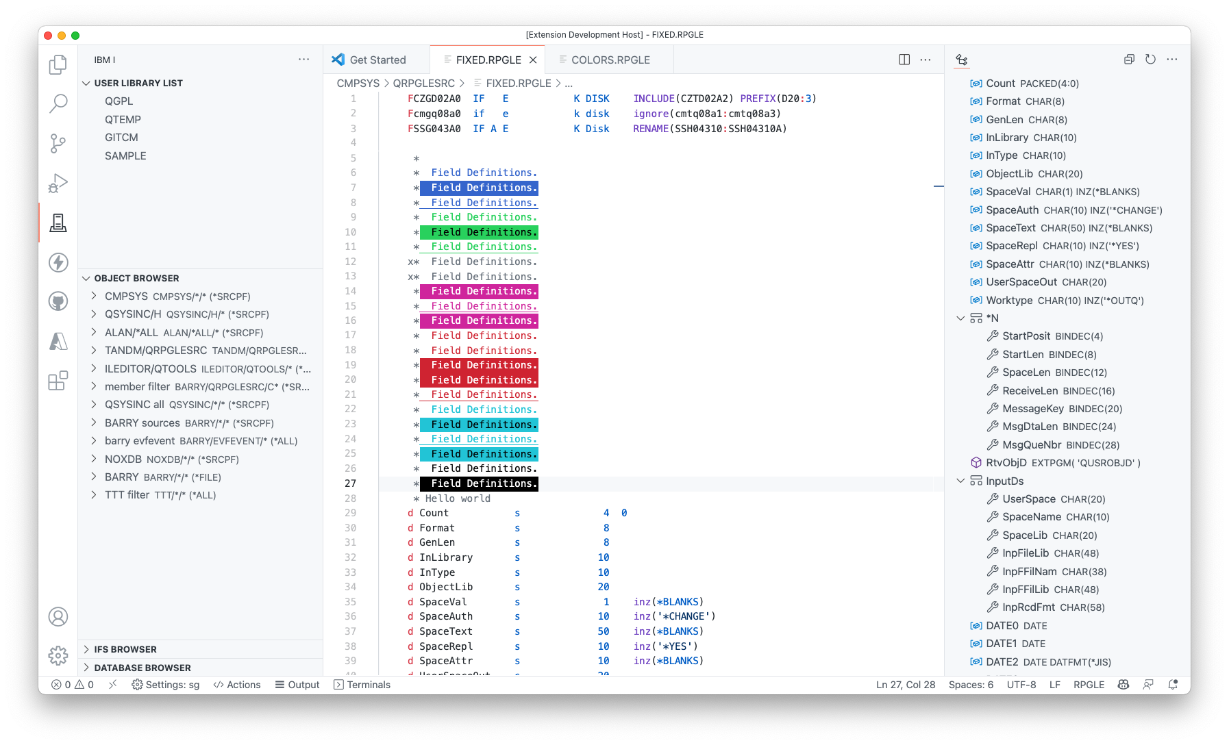 Show Line Colors Like Seu Does · Issue 552 · Codeforivscode Ibmi · Github