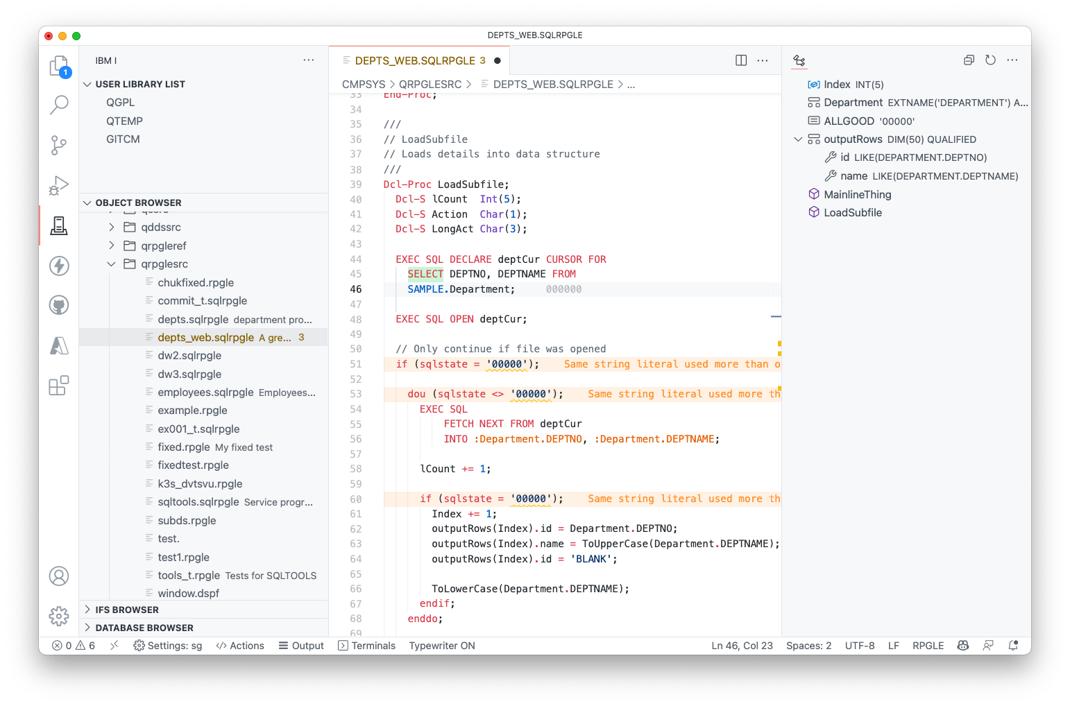 Traditional outline view mode · Issue #73 · codefori/vscode-rpgle · GitHub
